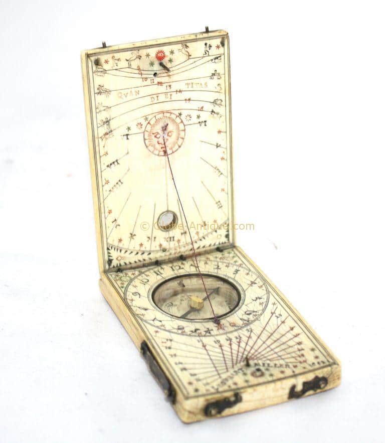 IVORY DIPTYCH SUNDIAL MILLER | Antique scientific and nautical instruments